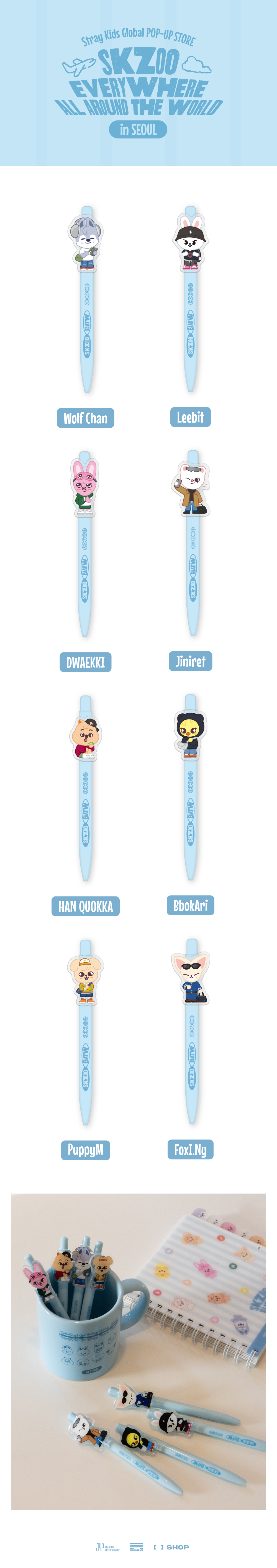 [PRE-ORDER] SKZOO Acrylic Gel Pen - Stray Kids SKZOO Everywhere All Ar ...